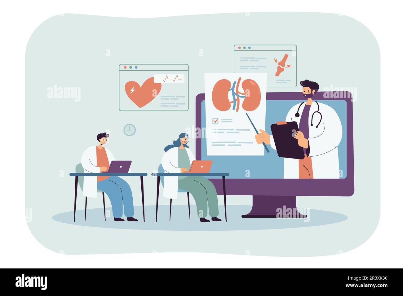 Medical students watching webinar during class Stock Vector Image & Art ...