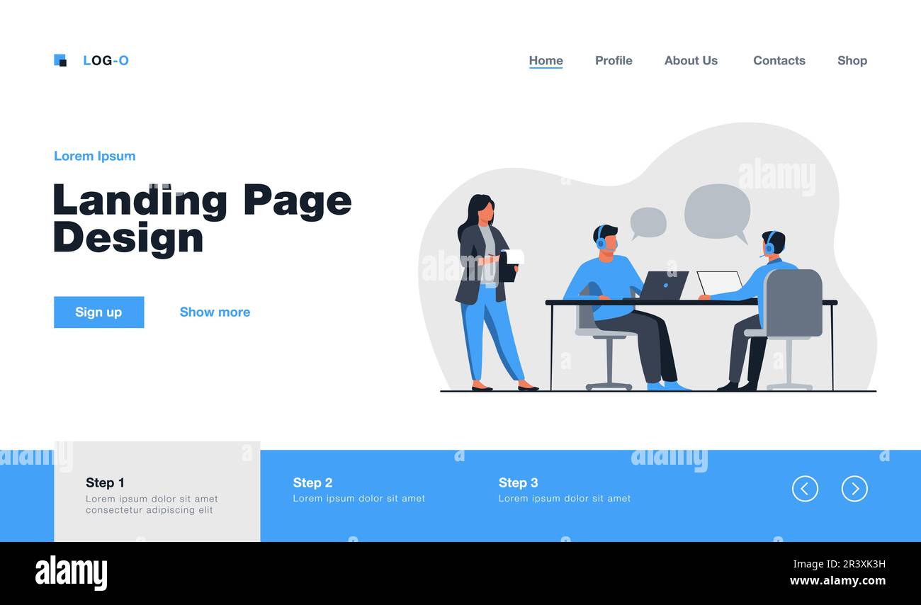 Young operator in headset Stock Vector Images - Alamy