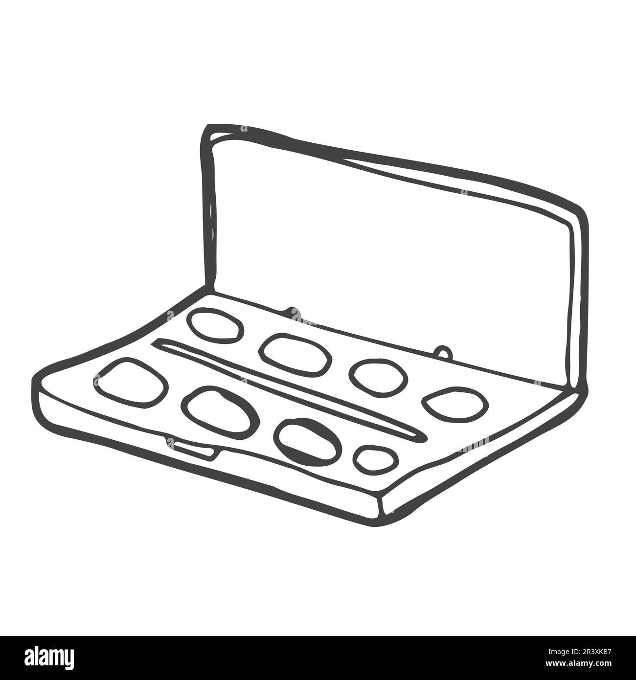 Doodle watercolor palette icon in vector. Hand drawn watercolor palette ...