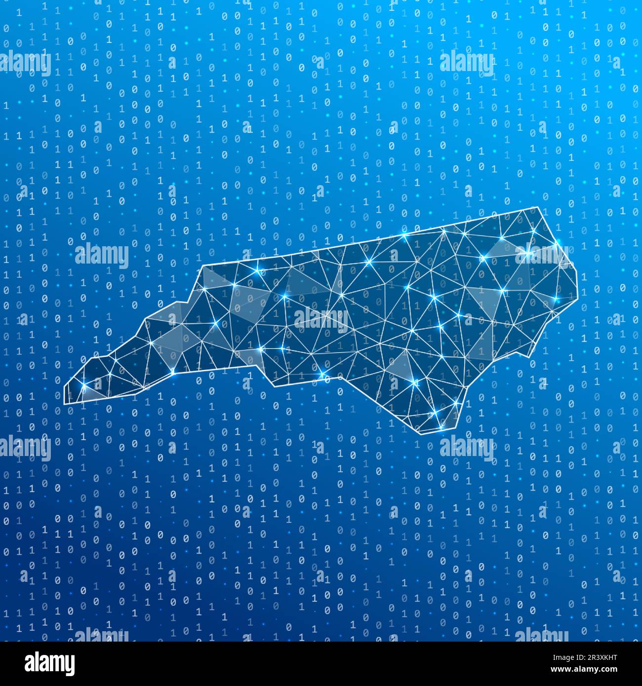Network map of North Carolina. US state digital connections map ...