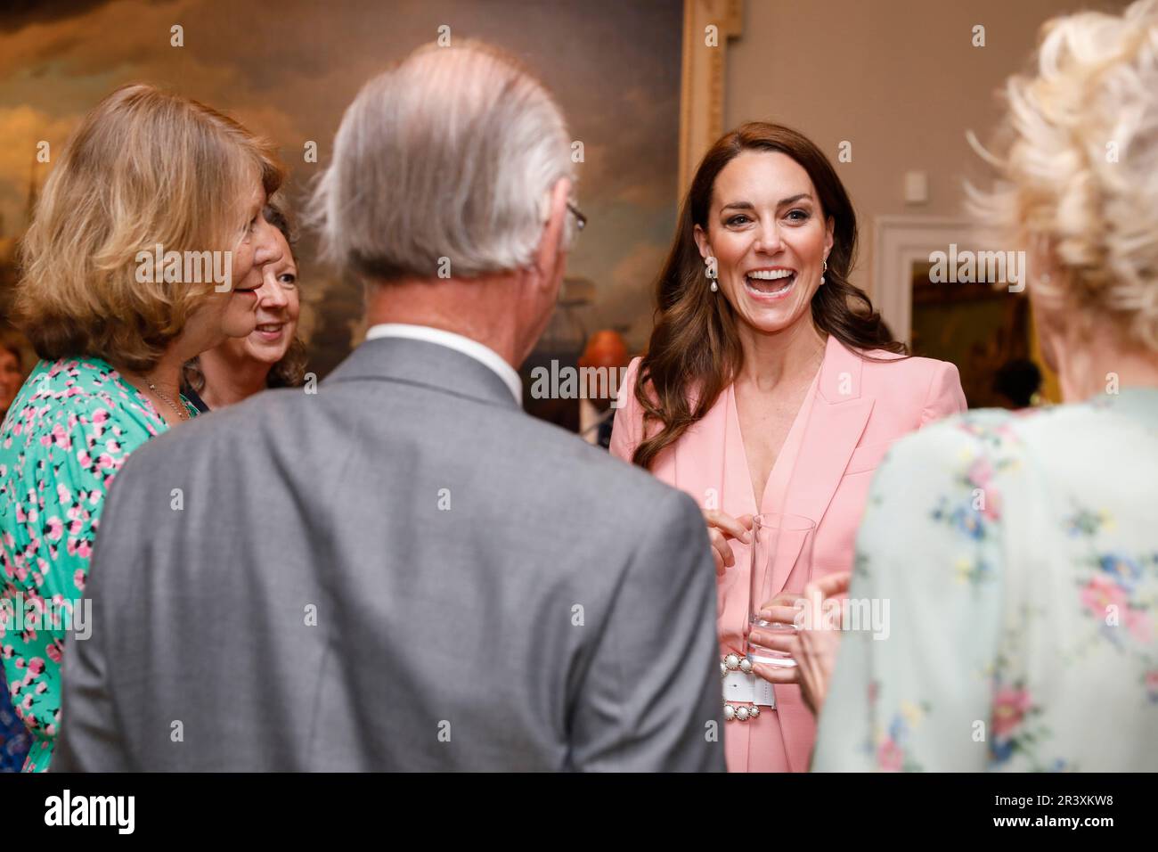 Britain's Kate, the Princess of Wales, reacts, during a visit to the ...