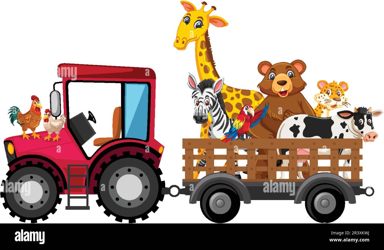 Truck with animals Cut Out Stock Images & Pictures - Alamy