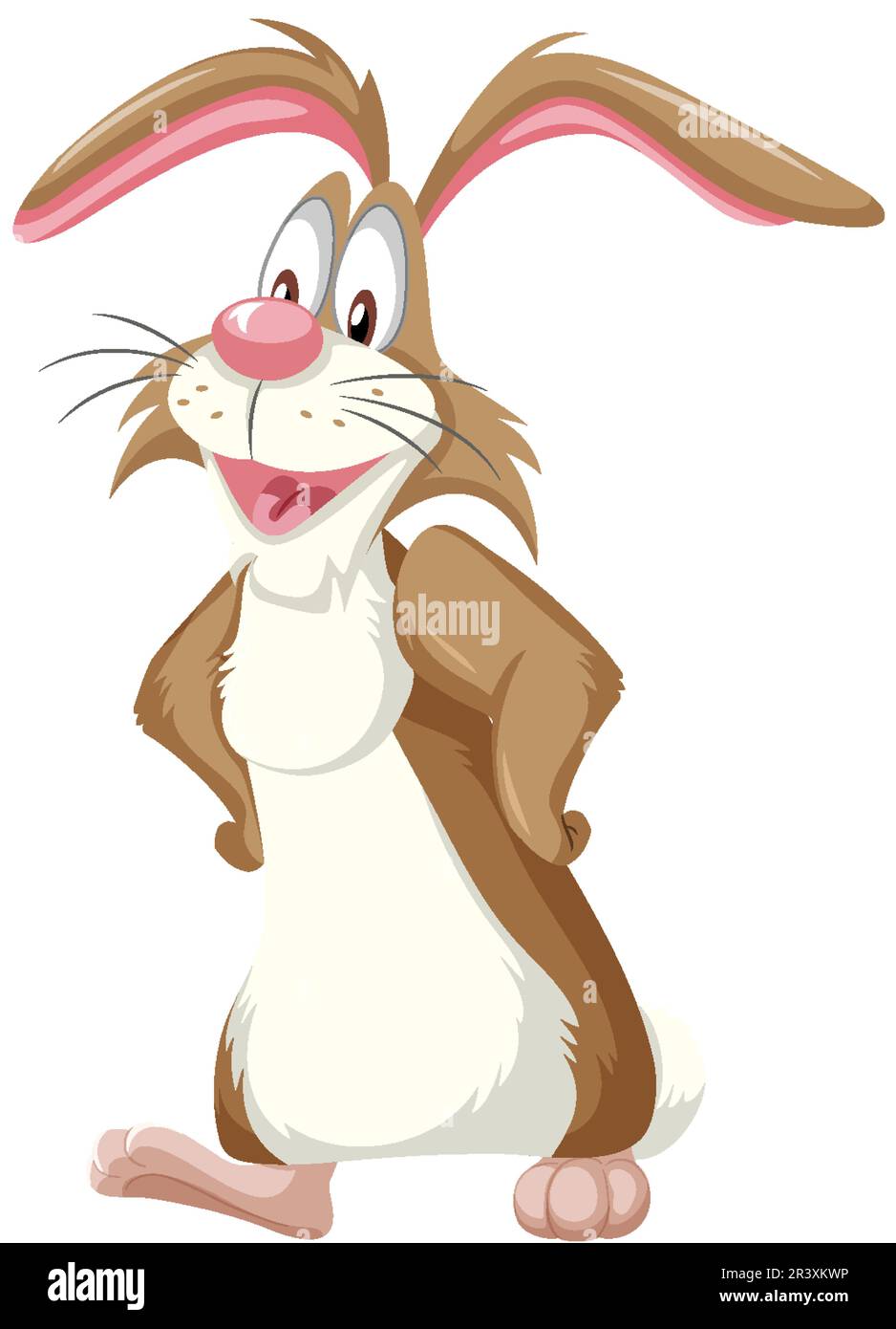 Cute playful rabbit cartoon character illustration Stock Vector Image ...