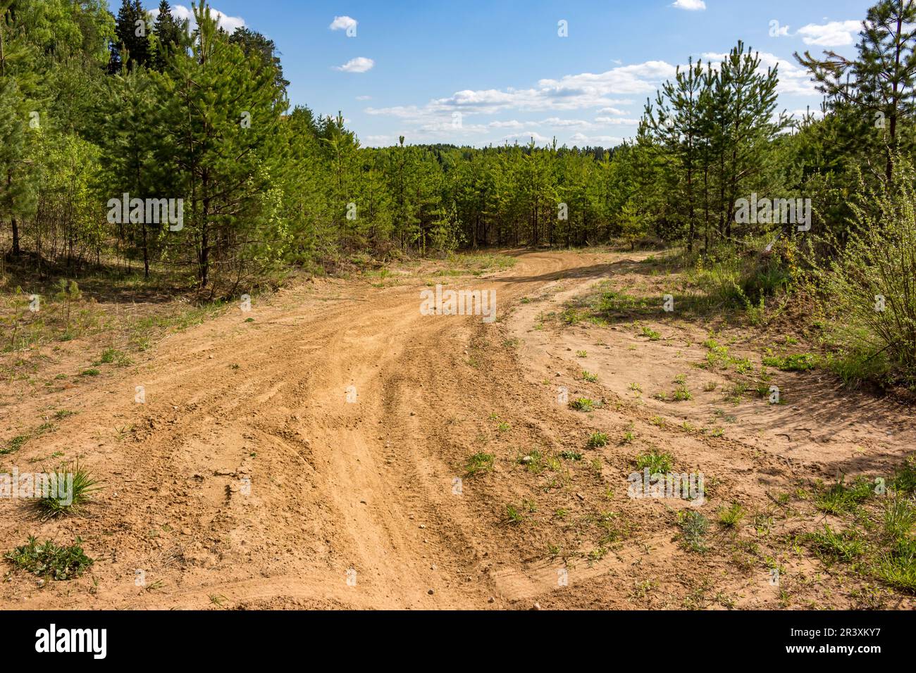 Enduro motorcycle track on an old sand pit Stock Photo - Alamy