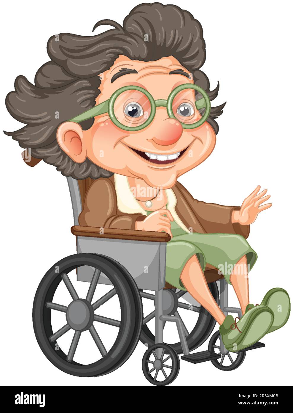 Elderly people sitting on wheelchair illustration Stock Vector Image ...