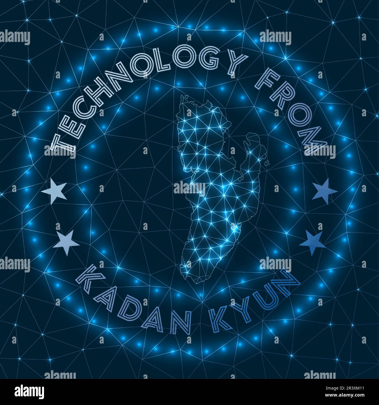 Technology From Kadan Kyun. Futuristic geometric badge of the island ...