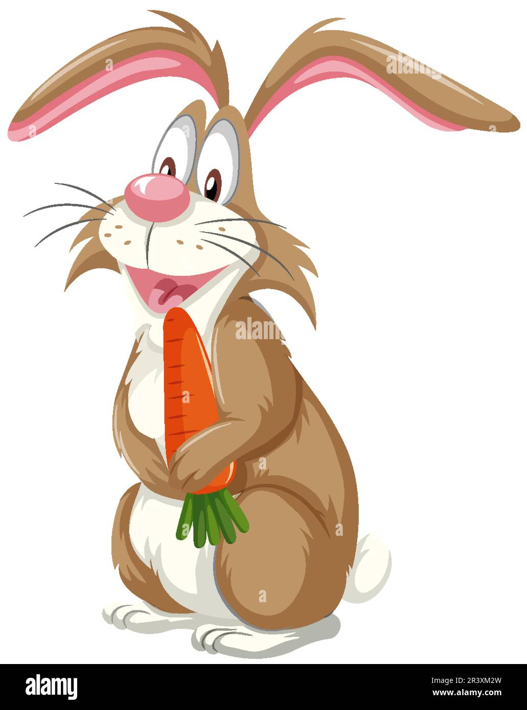Cute playful rabbit cartoon character illustration Stock Vector Image ...