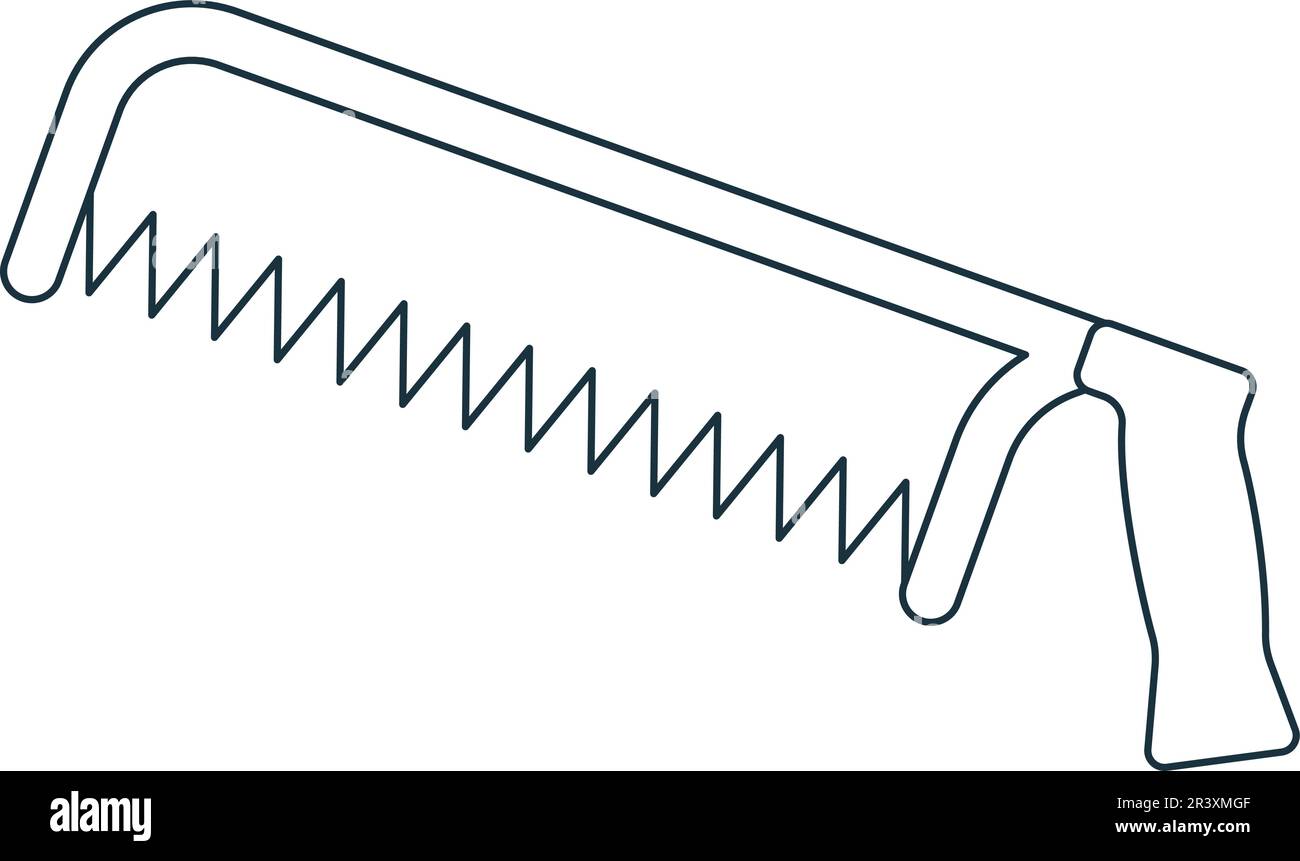 Hacksaw icon. Monochrome simple sign from construction instruments ...