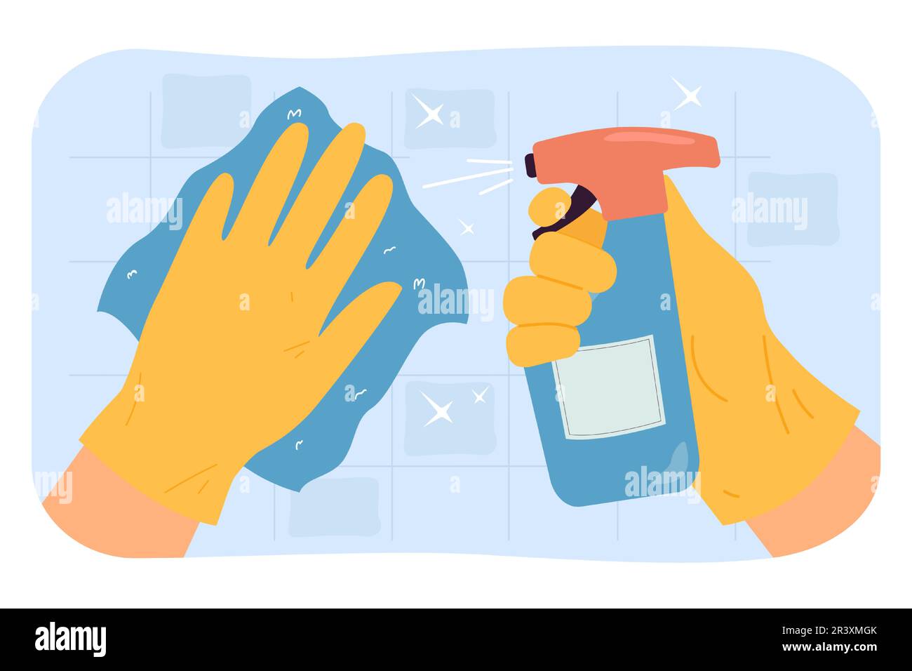 Cleaning bathroom wall Stock Vector Images - Alamy