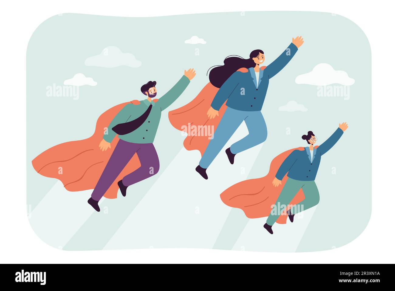 Cartoon family of superheroes flying up Stock Vector Image & Art - Alamy