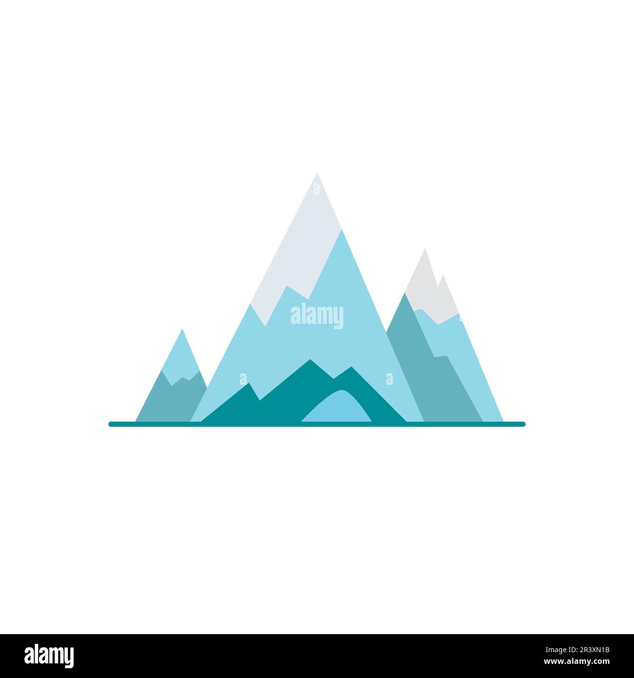 Mountain peaks icon in flat style. Sharp rocks symbol isolated on white ...