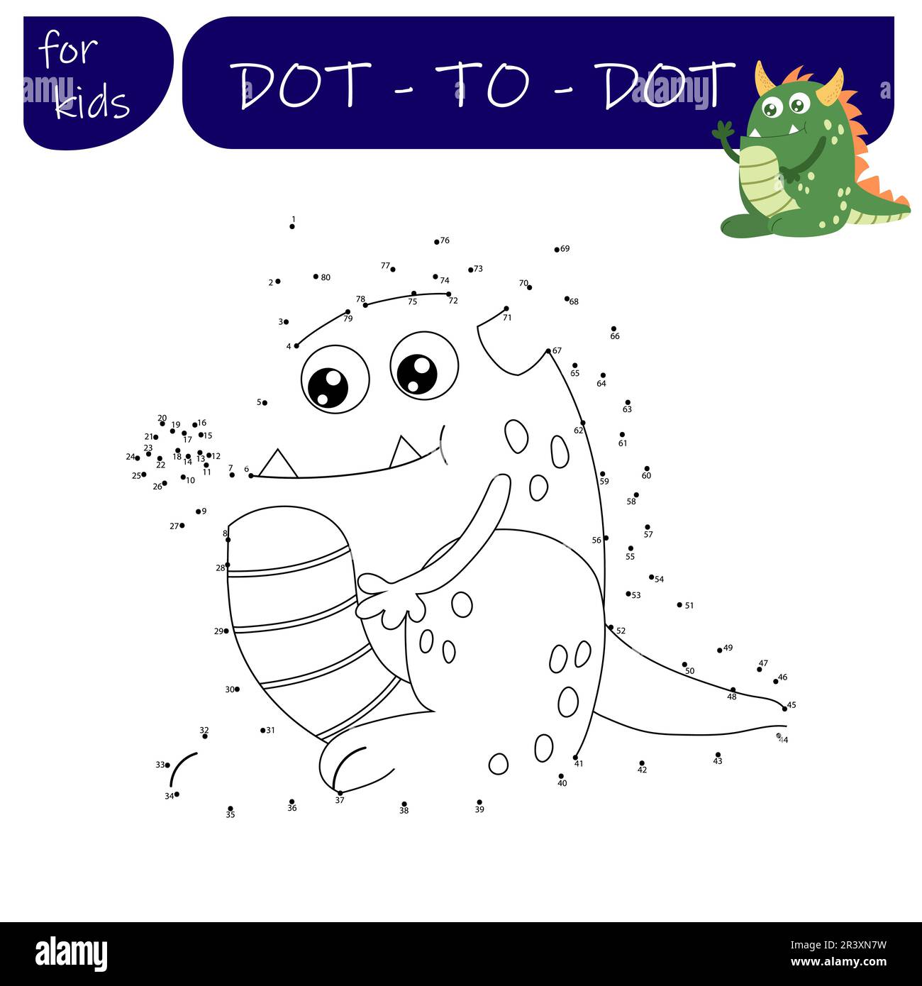 A game with numbers, a point-to-point educational game for children ...