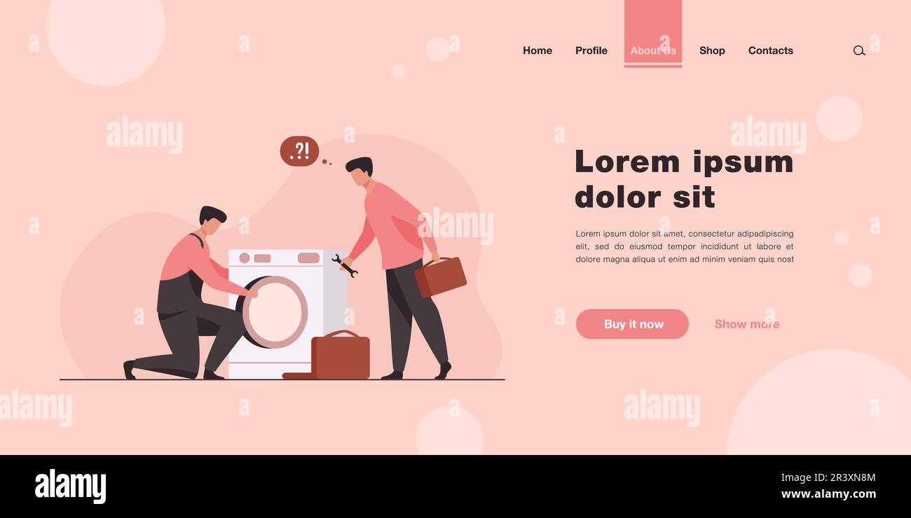 Fixing washing machine Stock Vector Images - Alamy