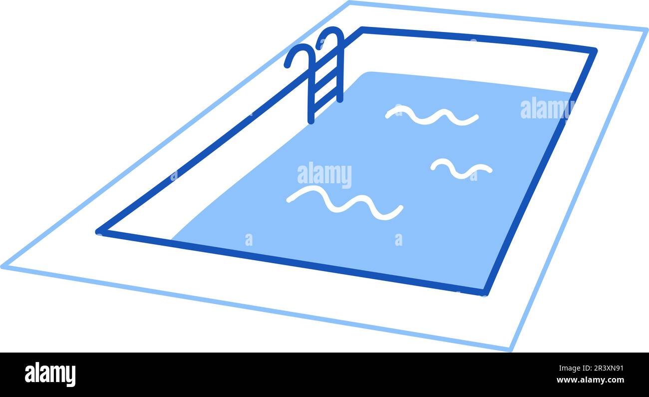 Swimming pool doodle. Hand drawn sketch doodle style swimming pool ...