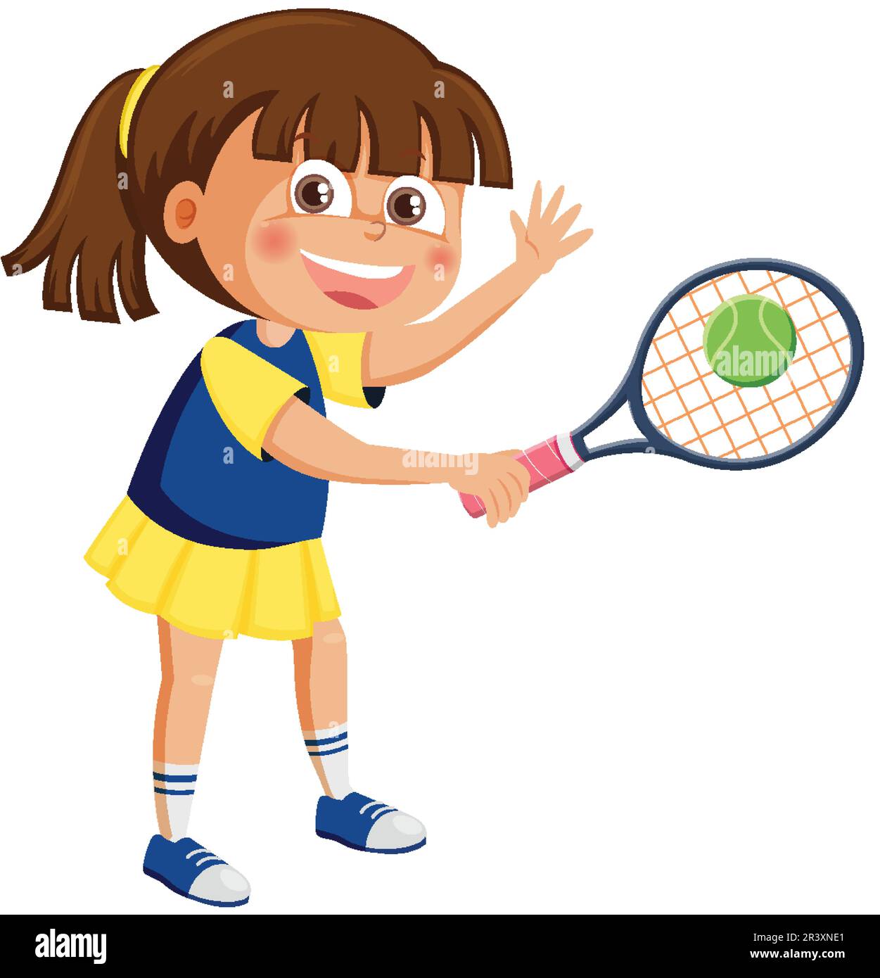 Active Girl Playing Tennis illustration Stock Vector Image & Art - Alamy