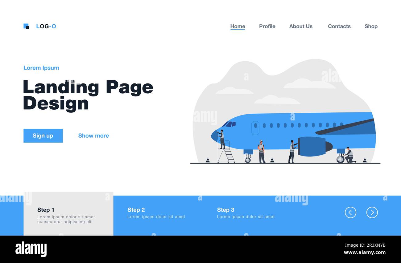 Plane service isolated flat vector illustration Stock Vector Image ...