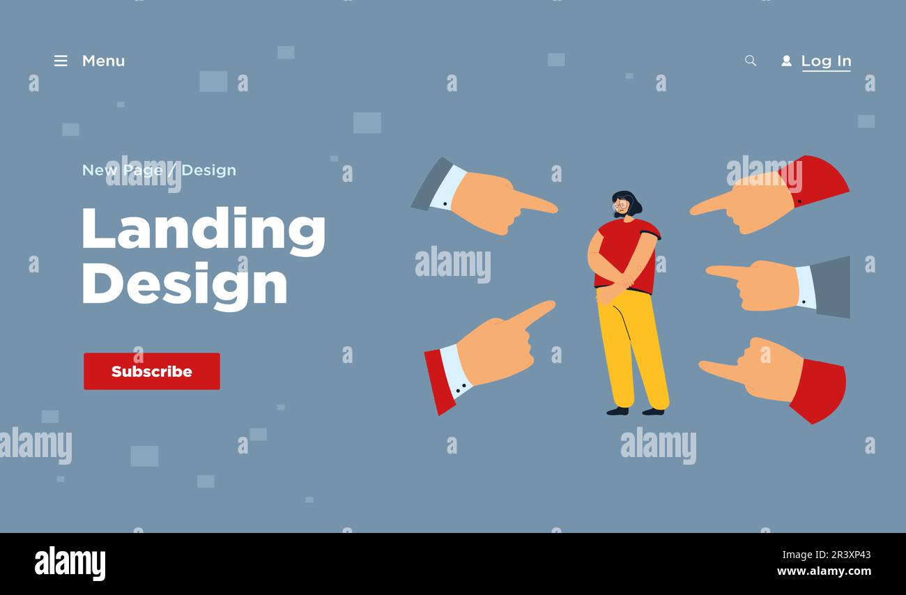 Fingers pointing at sad depressed girl Stock Vector Image & Art - Alamy