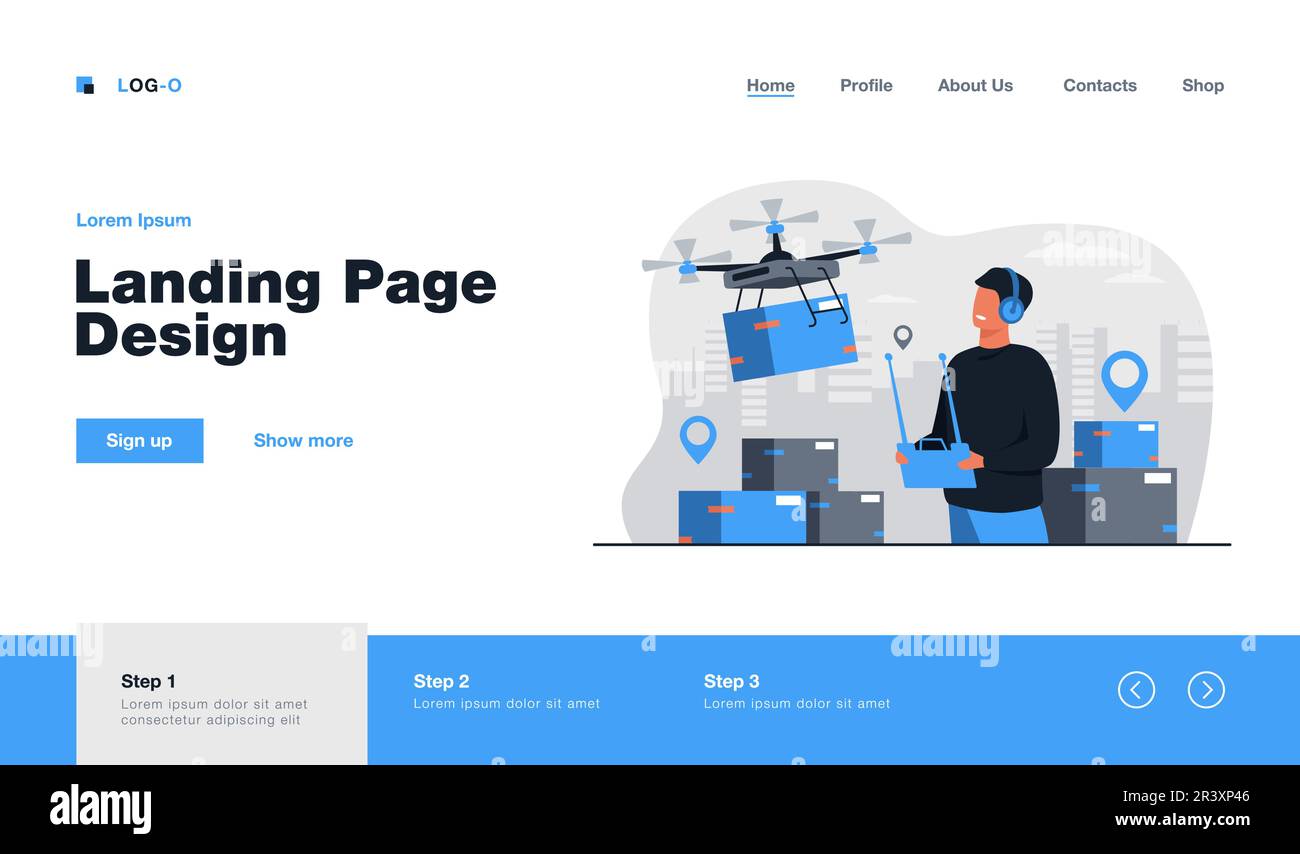 Cheerful delivery man parcel Stock Vector Images - Alamy