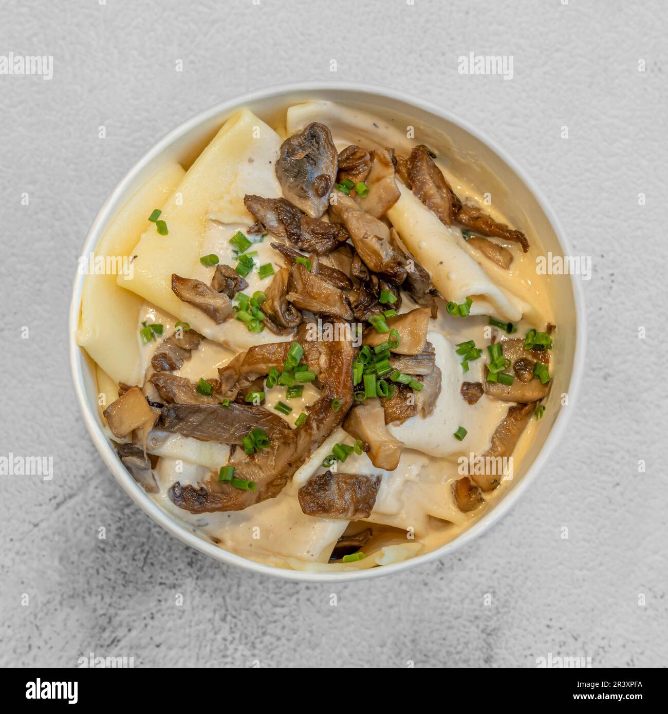 French culinary Still Life. Piece of Forest Pasta Stock Photo - Alamy