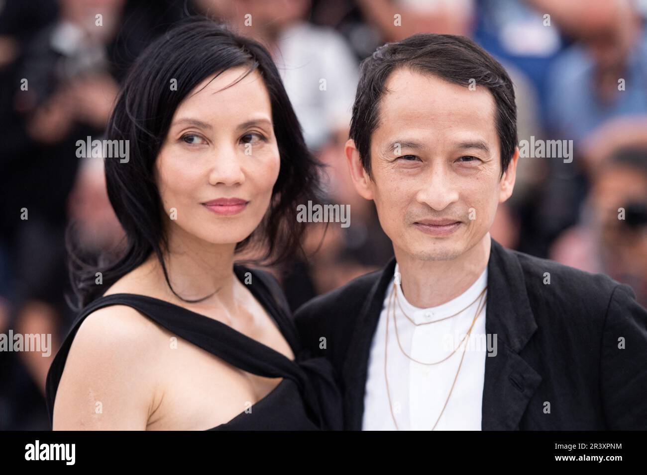 Cannes, France. 25th May, 2023. Tran Anh Hung and Tran Nu Yen-Khe ...