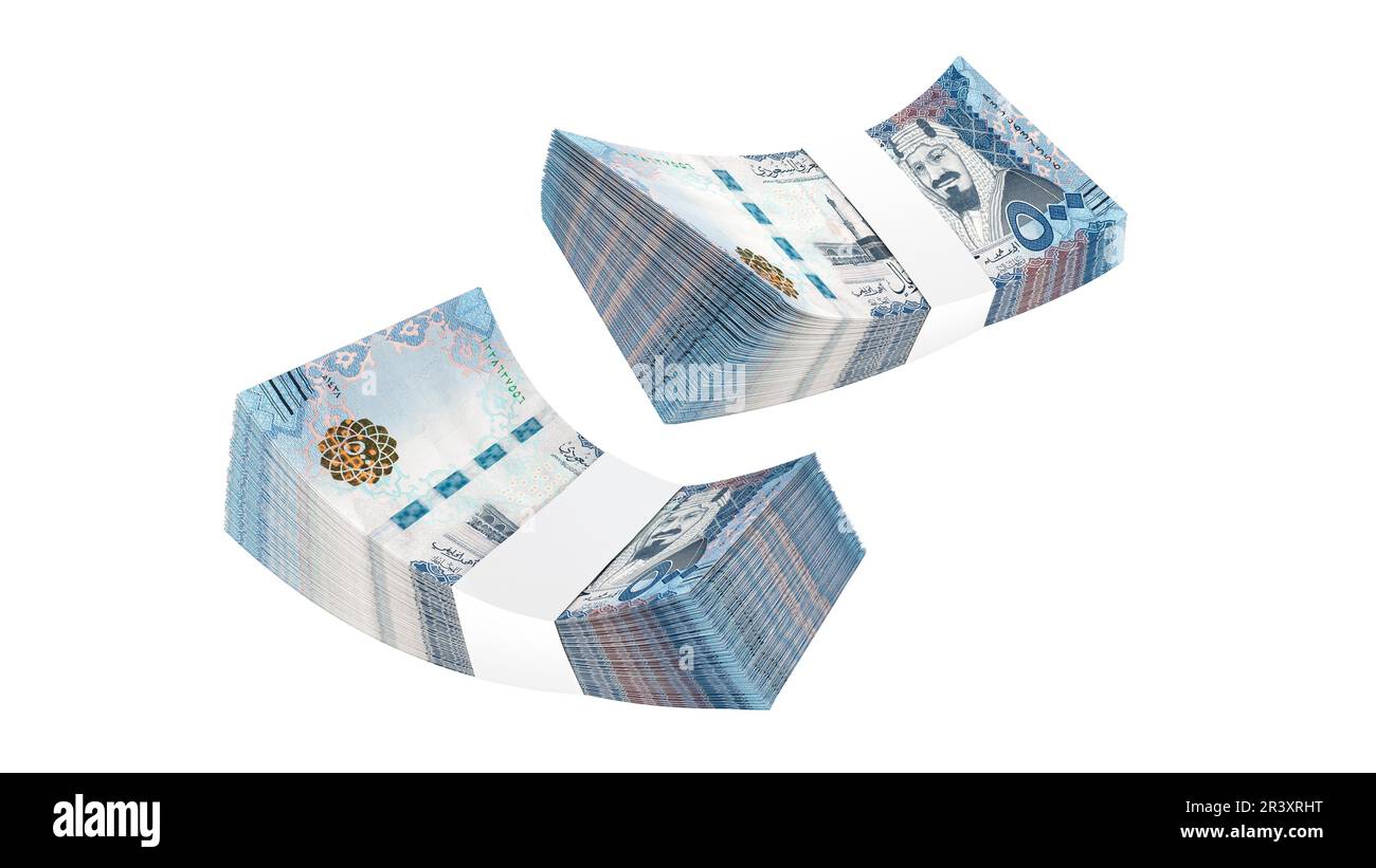 Saudi Arabia 500 Riyals Banknotes. Saudi Riyal Banknotes of 500 SR. 3D ...