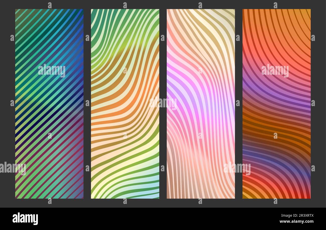 A set of colorful abstract backgrounds. Linear composition. layout for ...