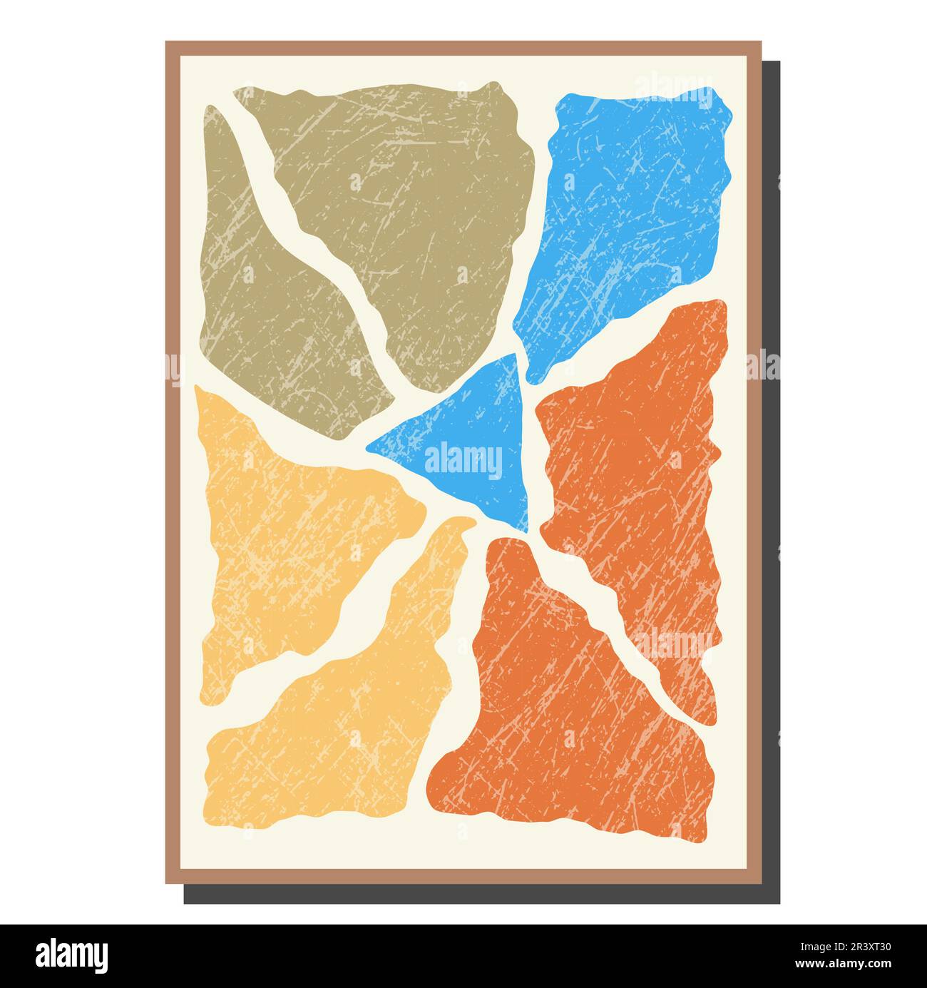 Abstract painting in retro style. Illustration for prints, interiors ...