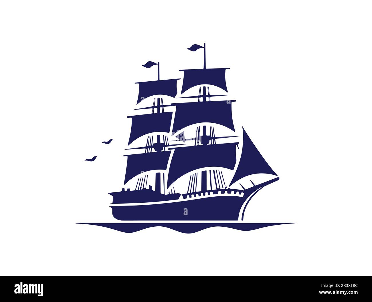 Old Ship Vector Pirates. Sailing vessel. Historical vessel. Antique ...