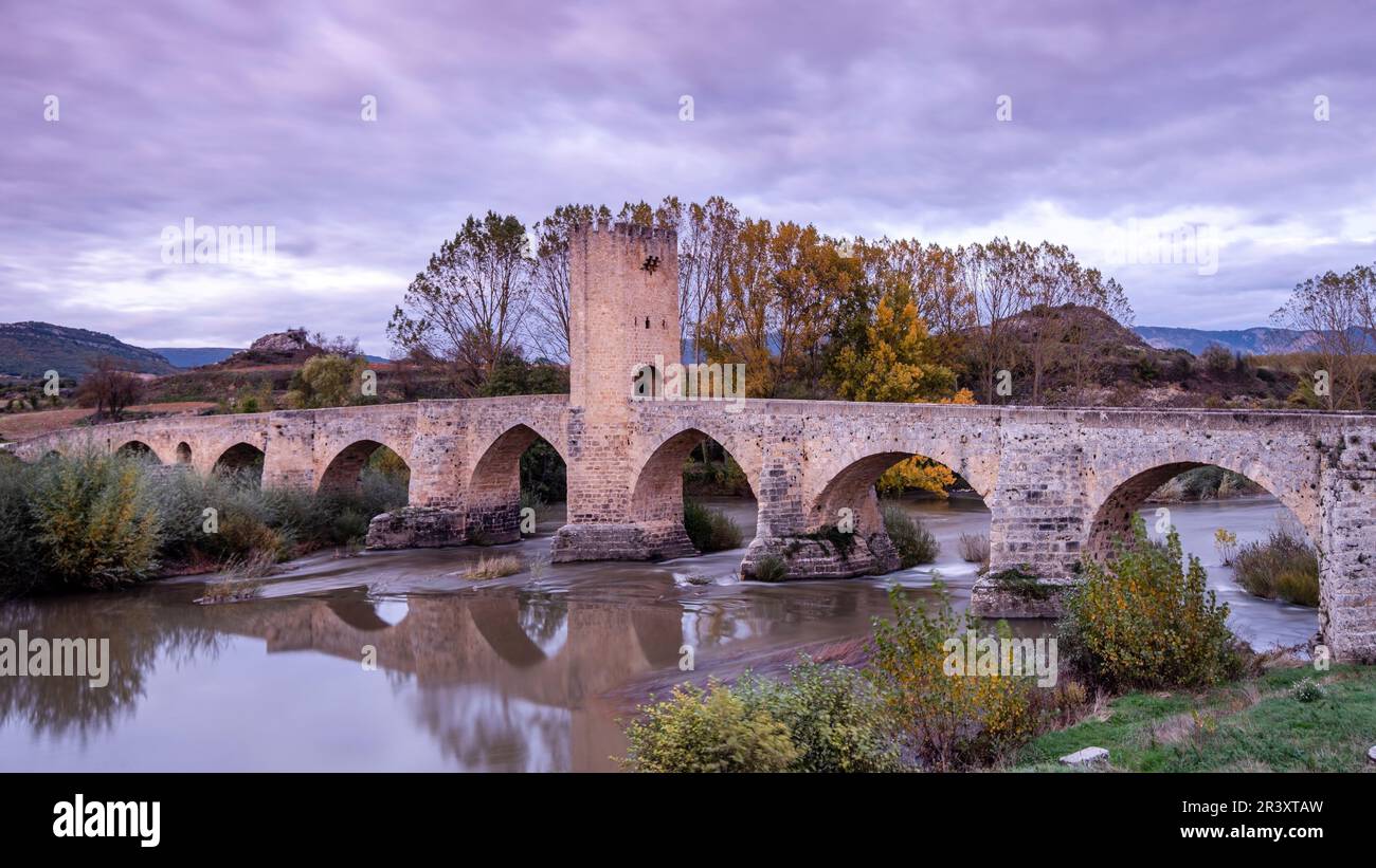 medieval bridge of Frías, Romanesque origin, Frías, province of Burgos ...