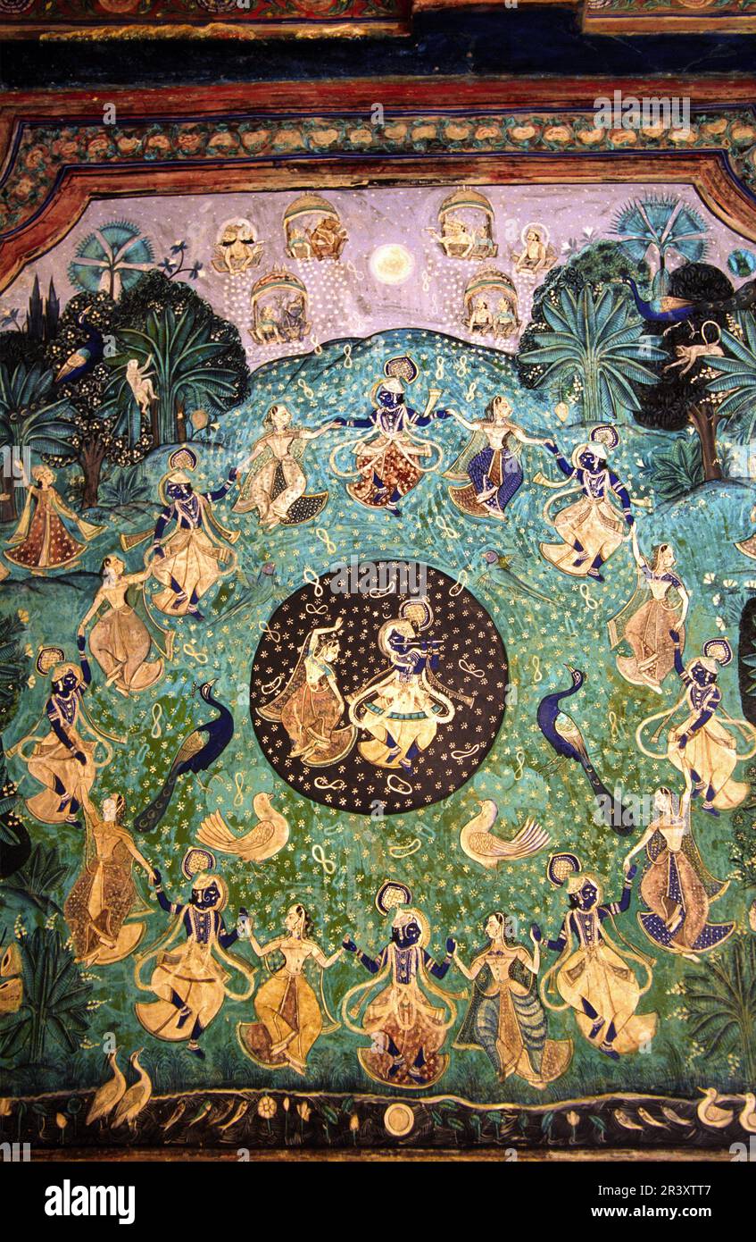 Tabla religiosa. Pintura mural.Chittra Shala. Fuerte Taragarh.(s.XVI ...