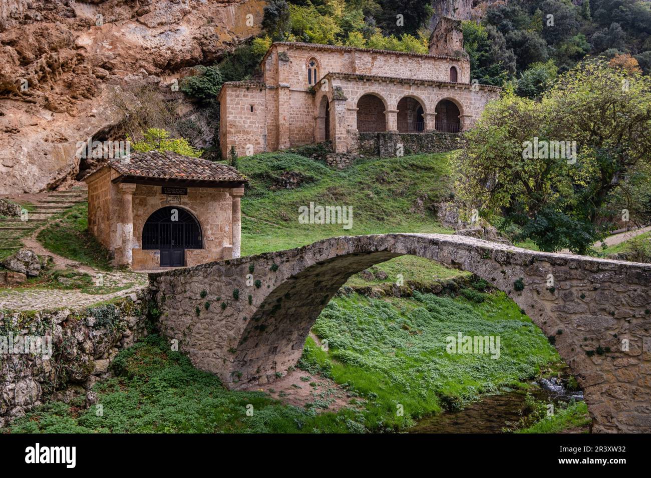 Hermitage of Santa MarÃ­a de la Hoz in Tobera Stock Photo - Alamy