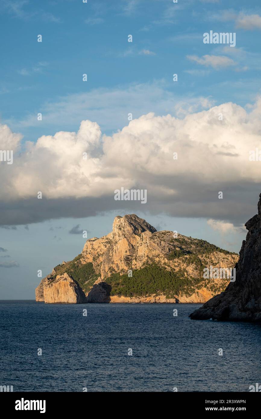 Islet of Es Colomer from Cala Boquer Stock Photo - Alamy