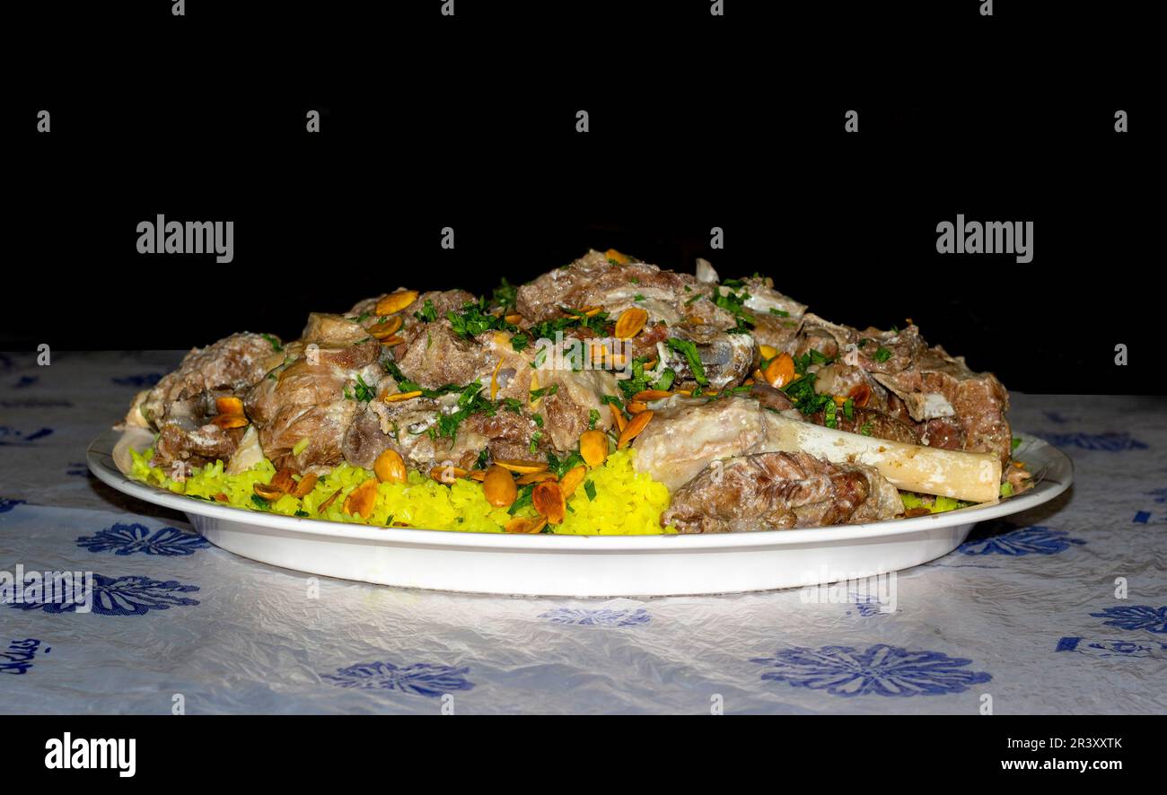 Mansaf, Jordanian national dish isolated on white background Stock ...