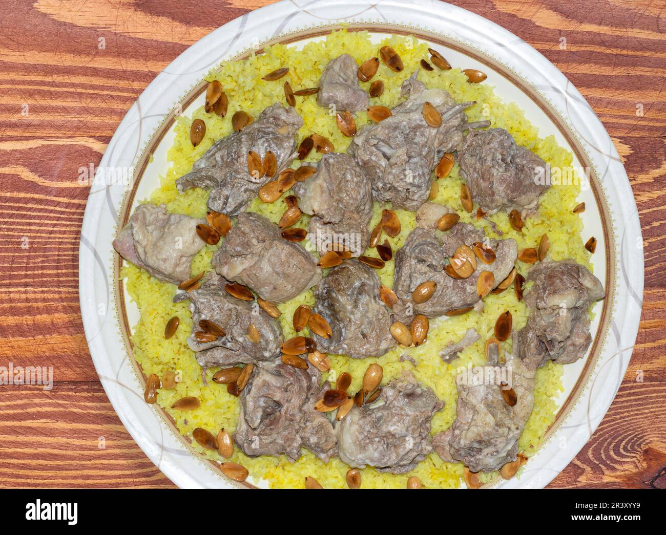 Mansaf, Jordanian national dish isolated on white background Stock ...