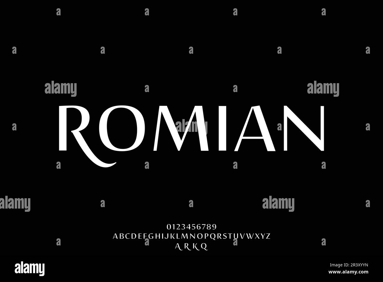 Minimalist and elegant modern sans serif font vector with alternate ...