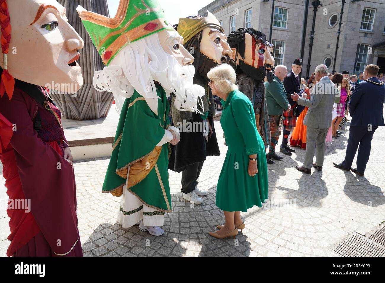 King Charles III and Queen Camilla meet characters representing ...