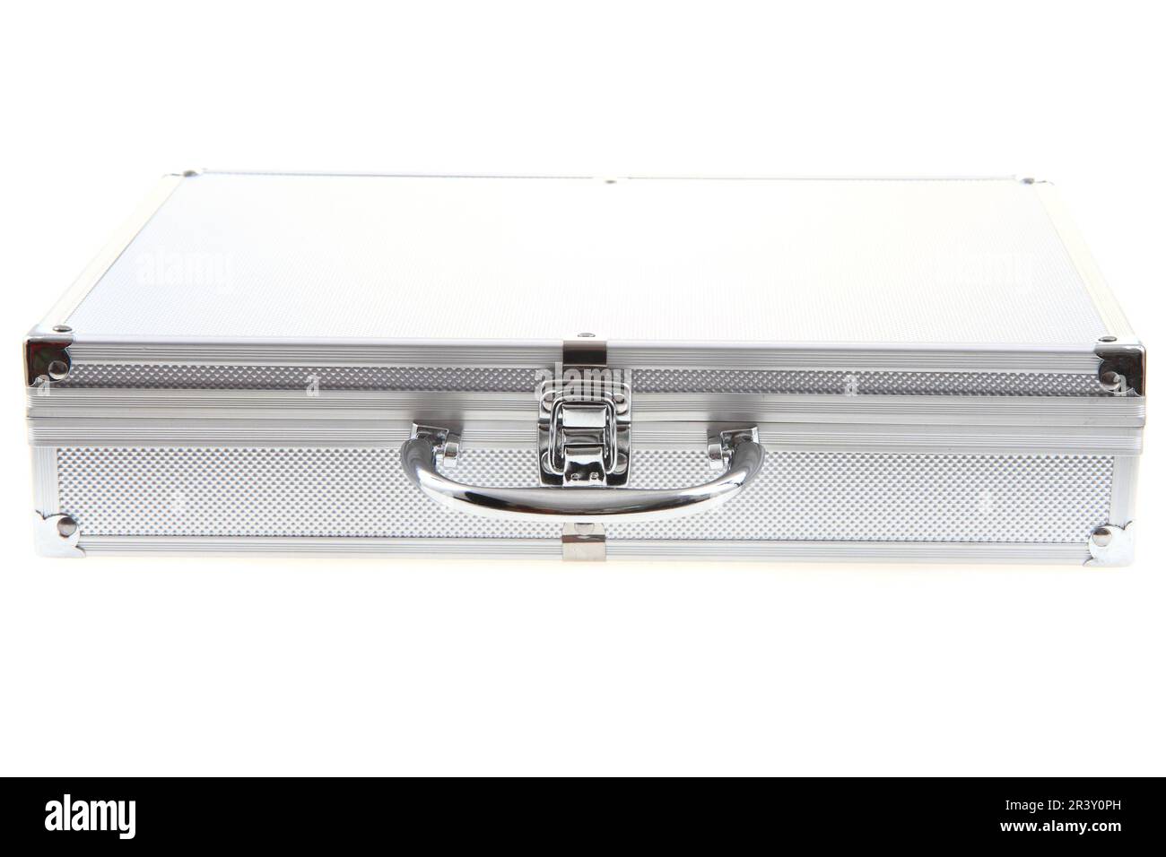 aluminum suitcase isolated on the white background Stock Photo - Alamy