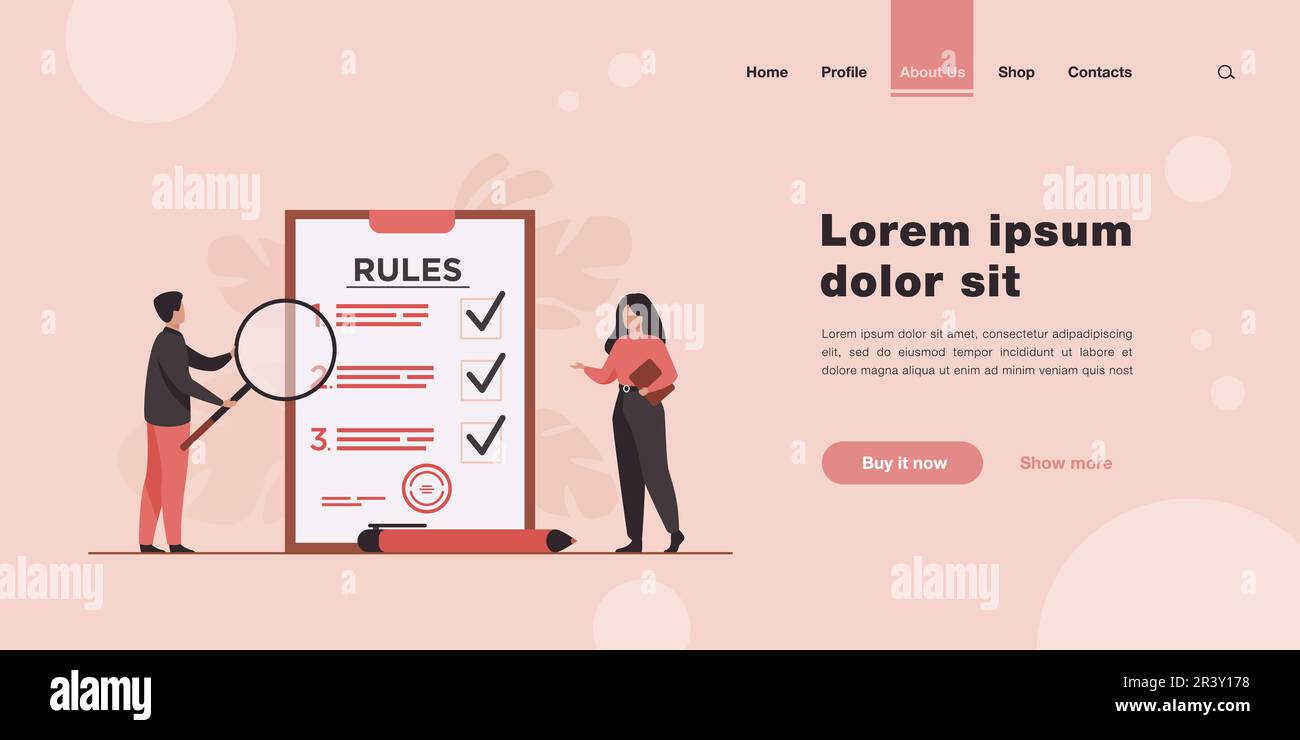 Business people studying list of rules Stock Vector Image & Art - Alamy