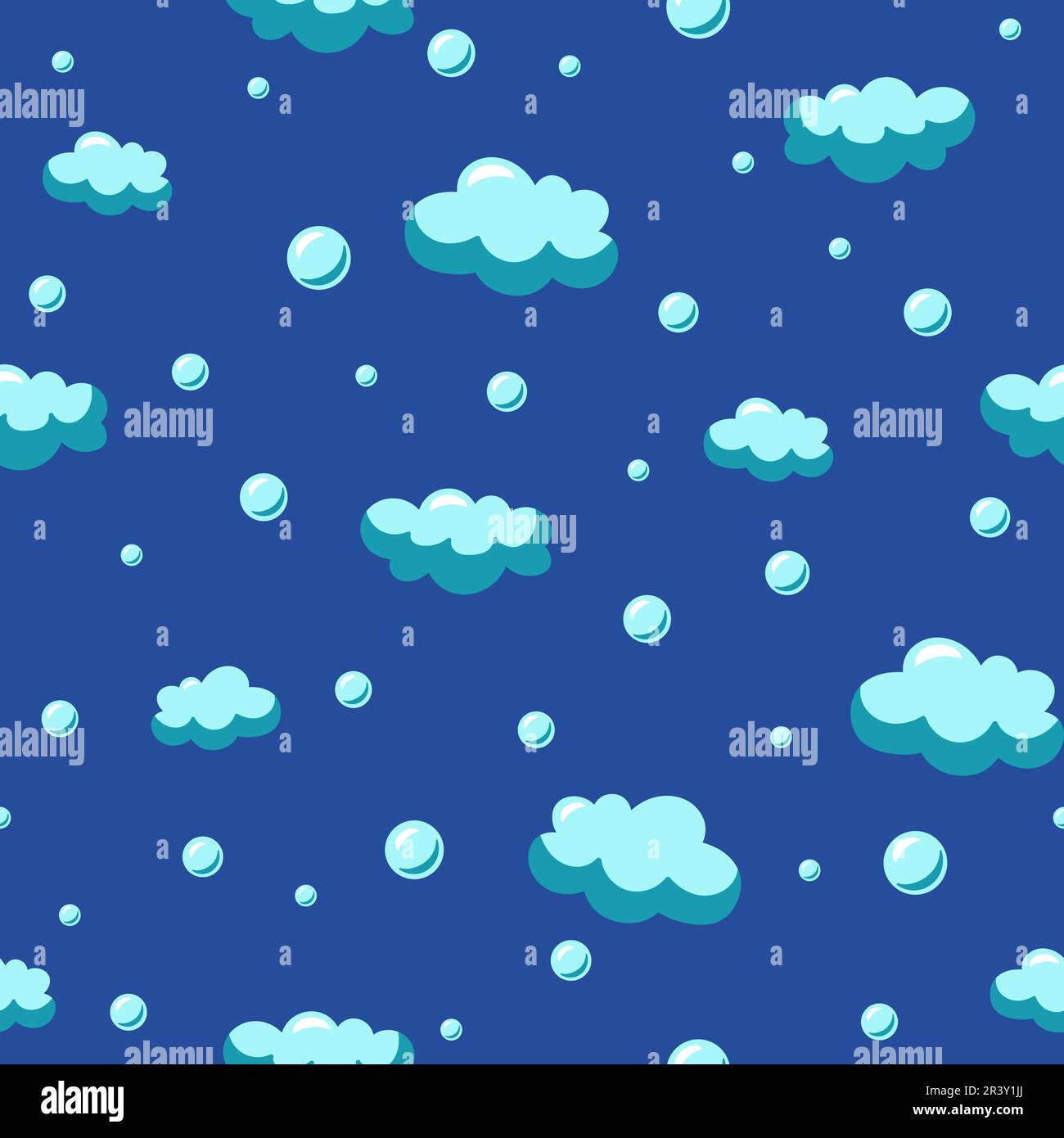 Soap bubbles Vector Seamless pattern. Cleaning concept. Water ...
