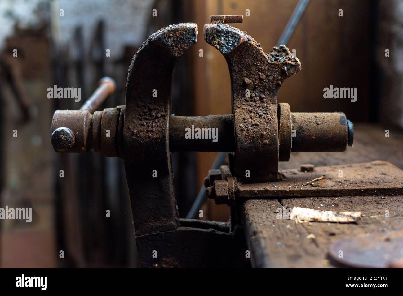 Classic tools in the repair shop of a boatyard in Hamburg Stock Photo ...