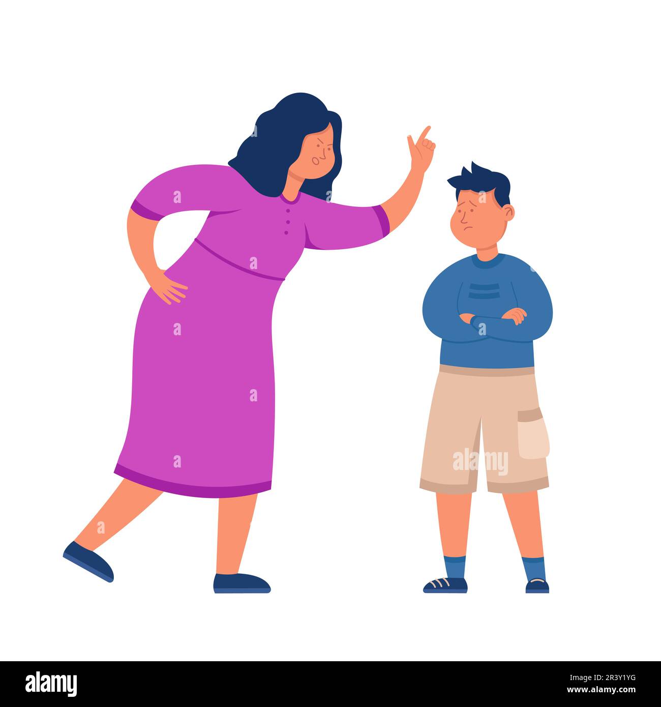 Angry Mother Screaming At Naughty Son Stock Vector Image And Art Alamy