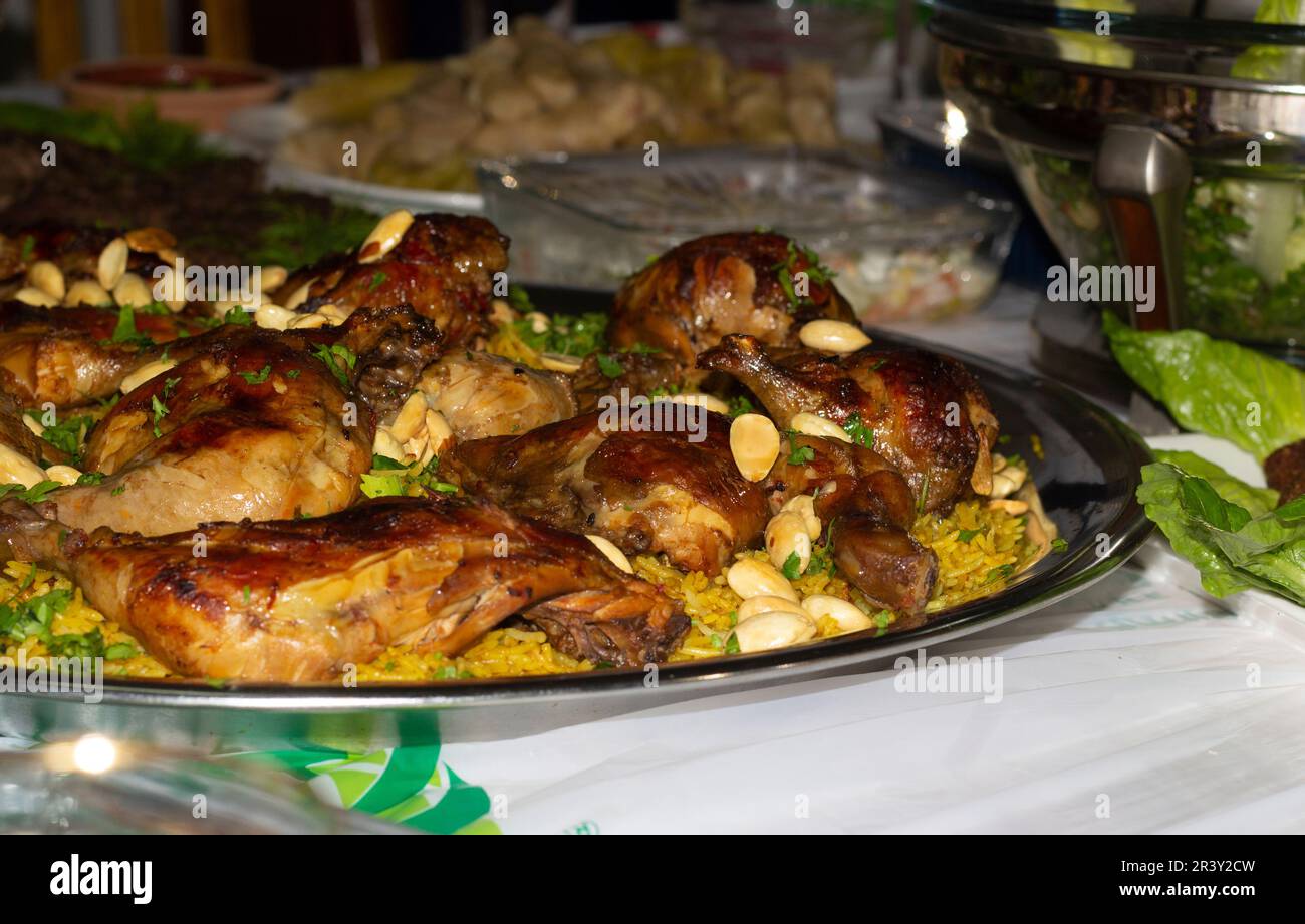 chicken Kabsa - mixed rice dishes that originate in Yemen. Middle ...
