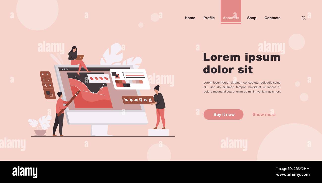 Digital designers team drawing with pen Stock Vector Image & Art - Alamy