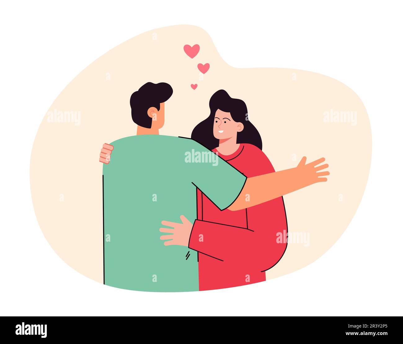Hugging back Stock Vector Images - Alamy