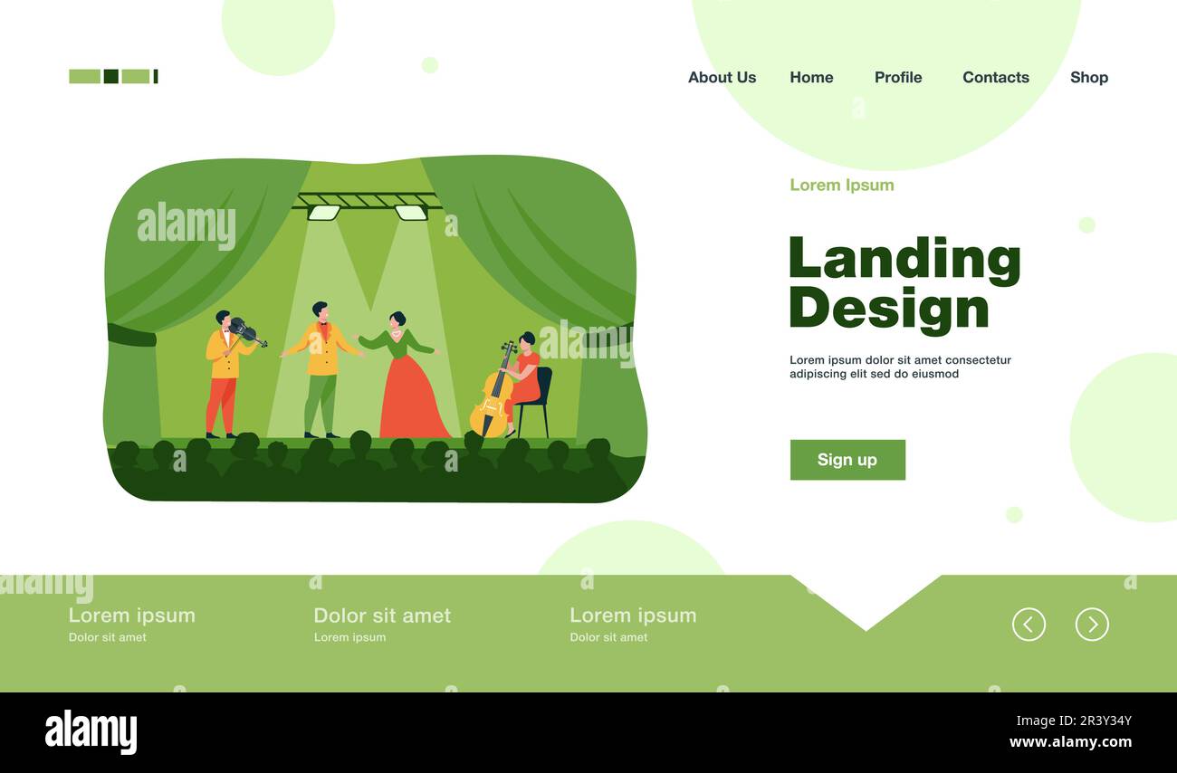 Opera singers playing on stage with musicians Stock Vector Image & Art ...