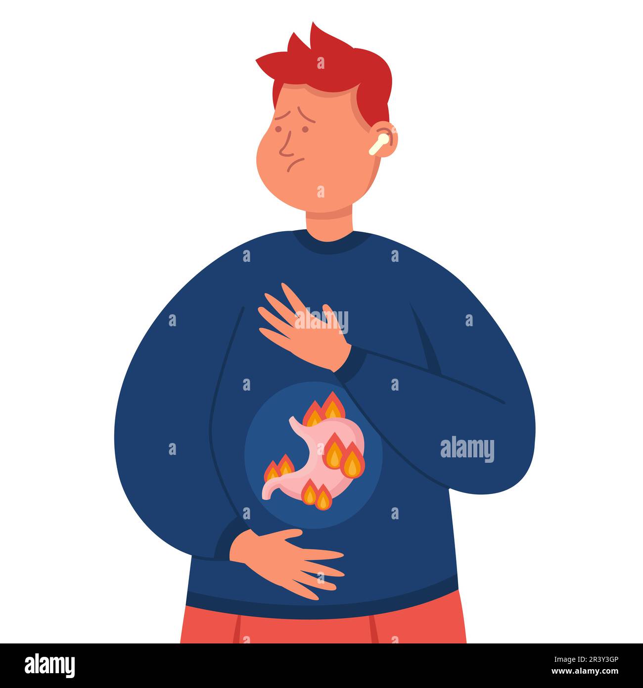 Cartoon man suffering from stomach problems Stock Vector Image & Art ...