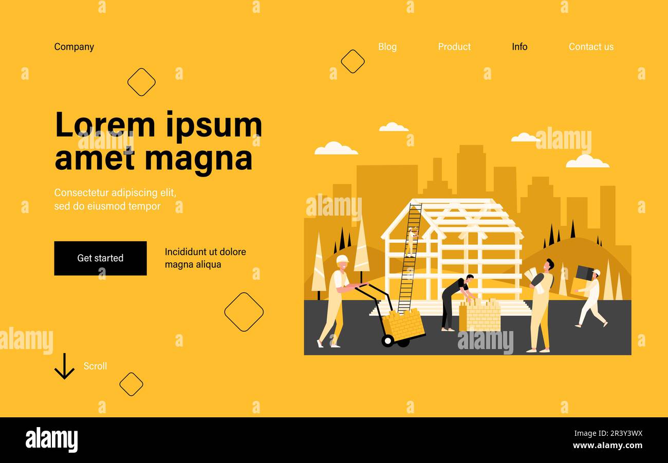 Professional carpenters team building house Stock Vector Image & Art ...