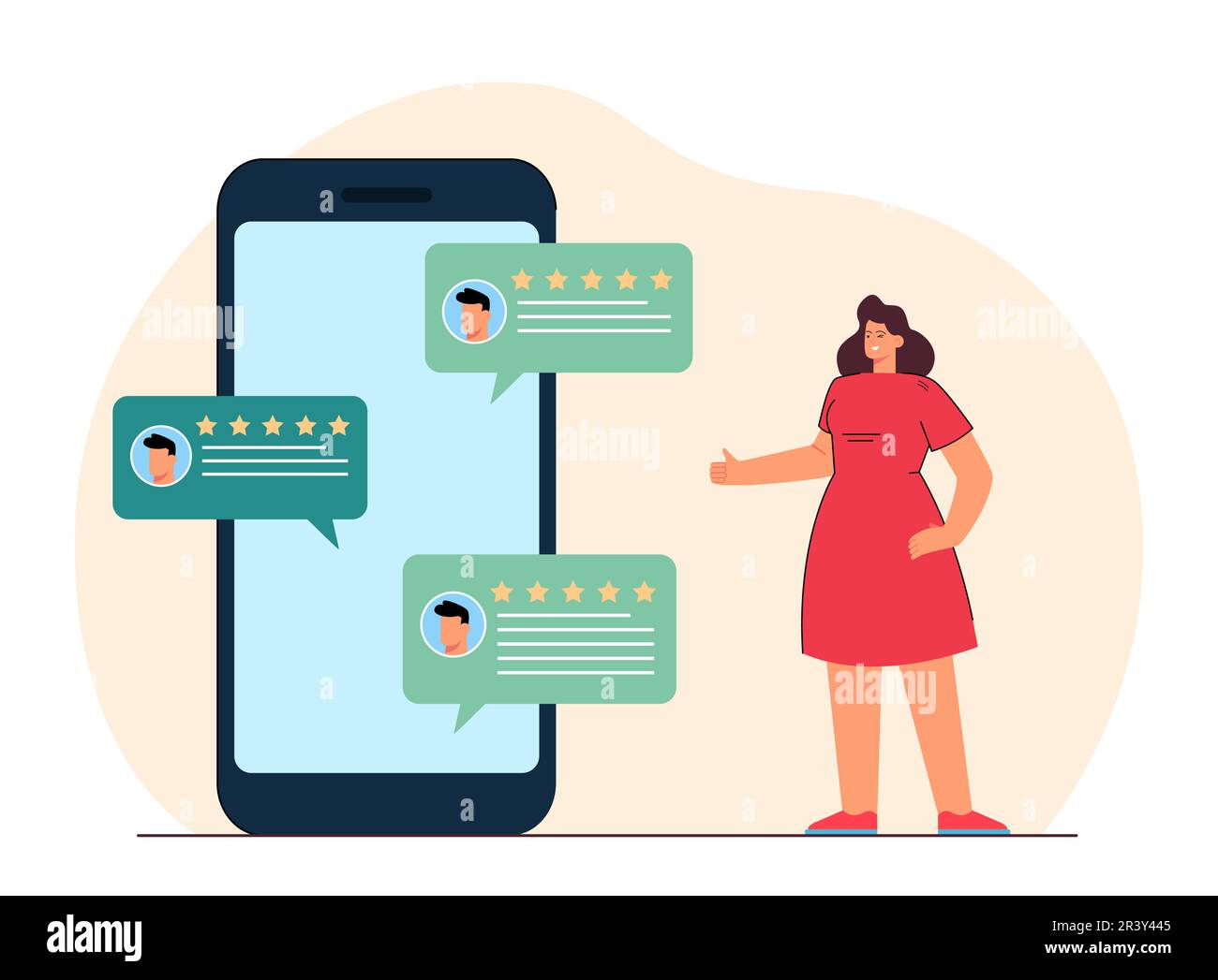 Woman reading on smartphone Stock Vector Images - Alamy