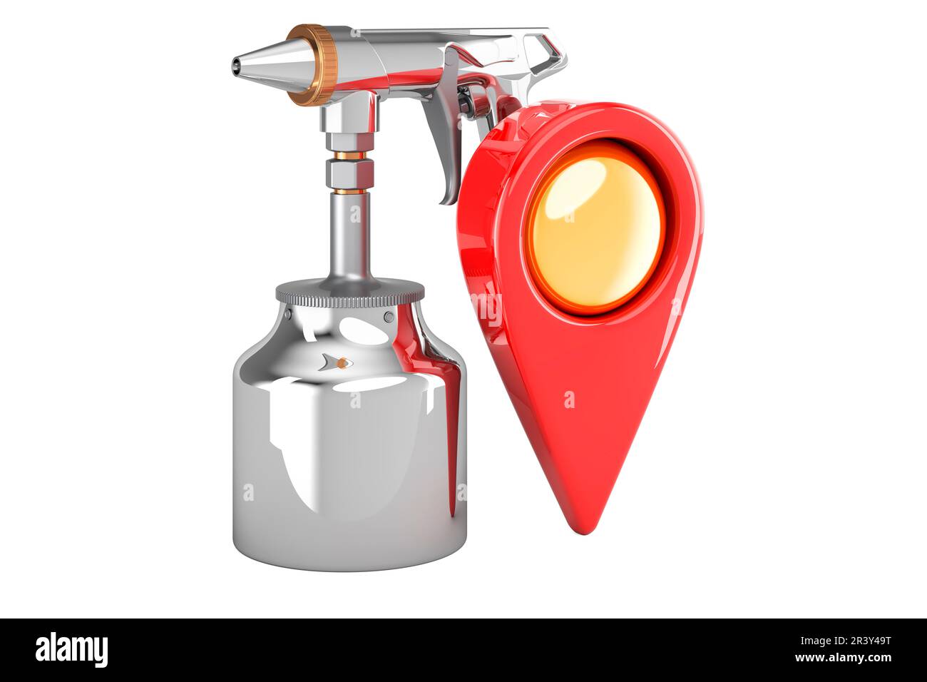 Portable Sand Blaster Gun with map pointer, 3D rendering isolated on ...