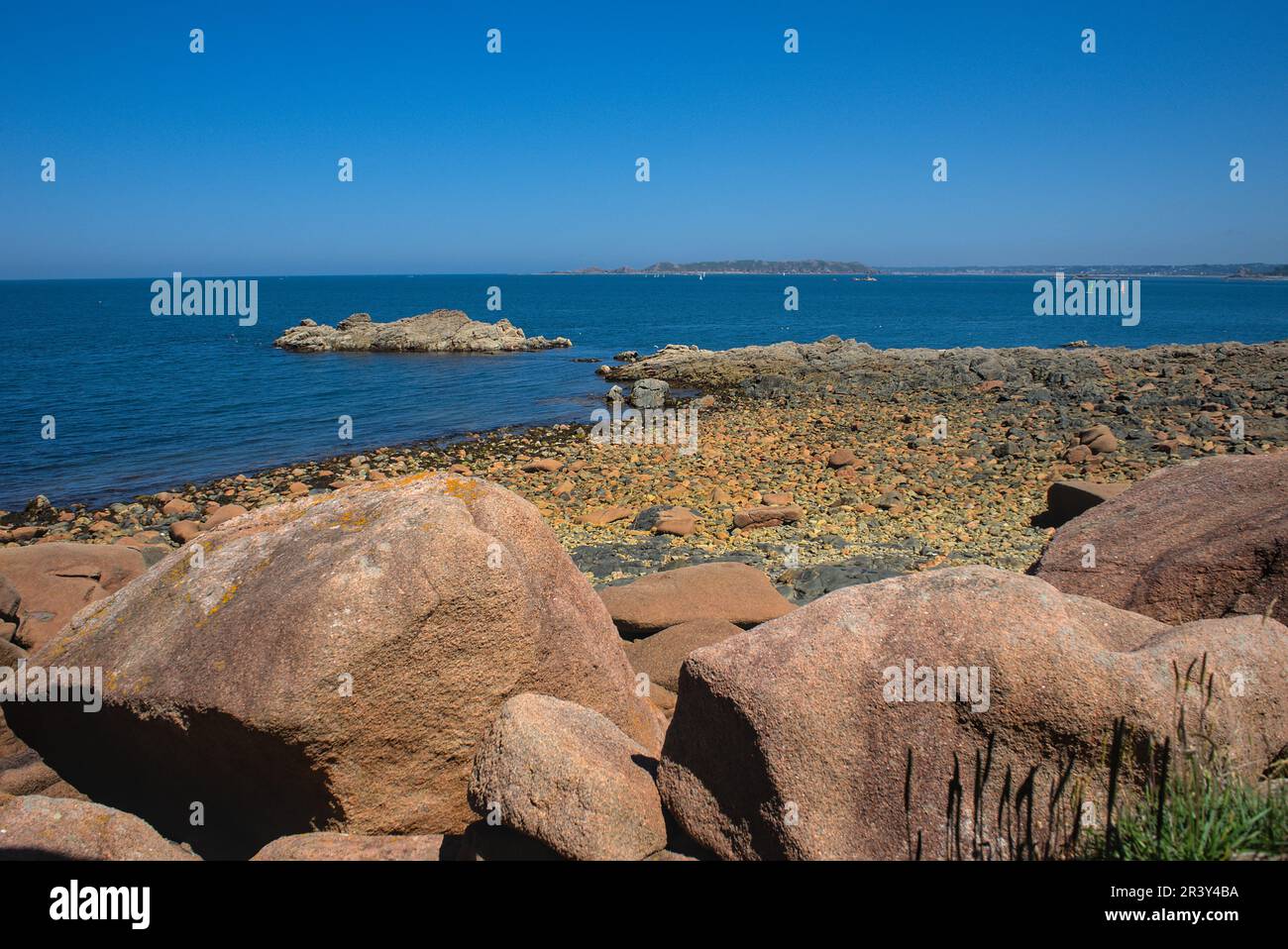 Monolithic blocks of pink granite in the Cotes d'Armor in Brittany ...